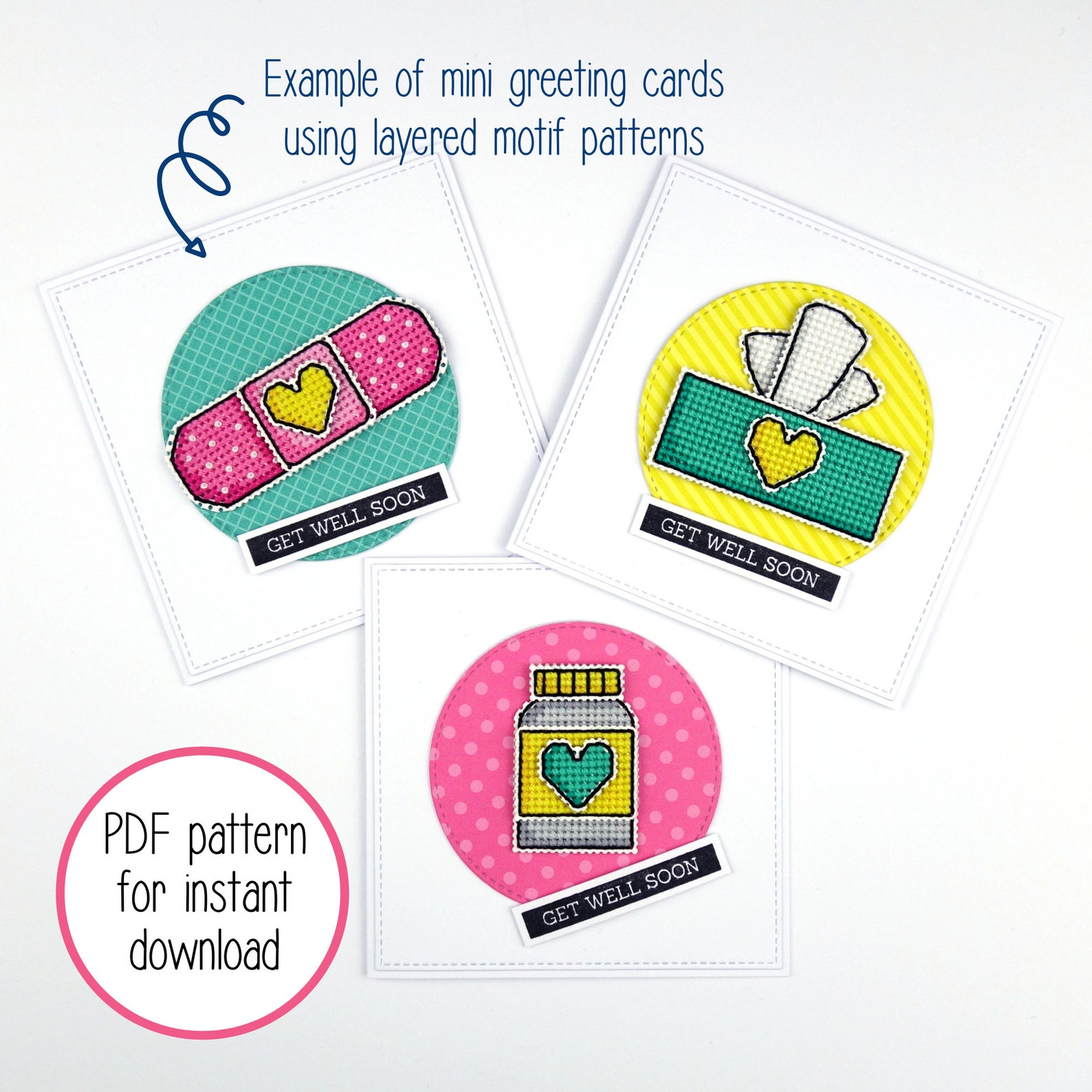 Get Well Soon Cross Stitch Pattern for Plaster Tissue Box - Etsy UK