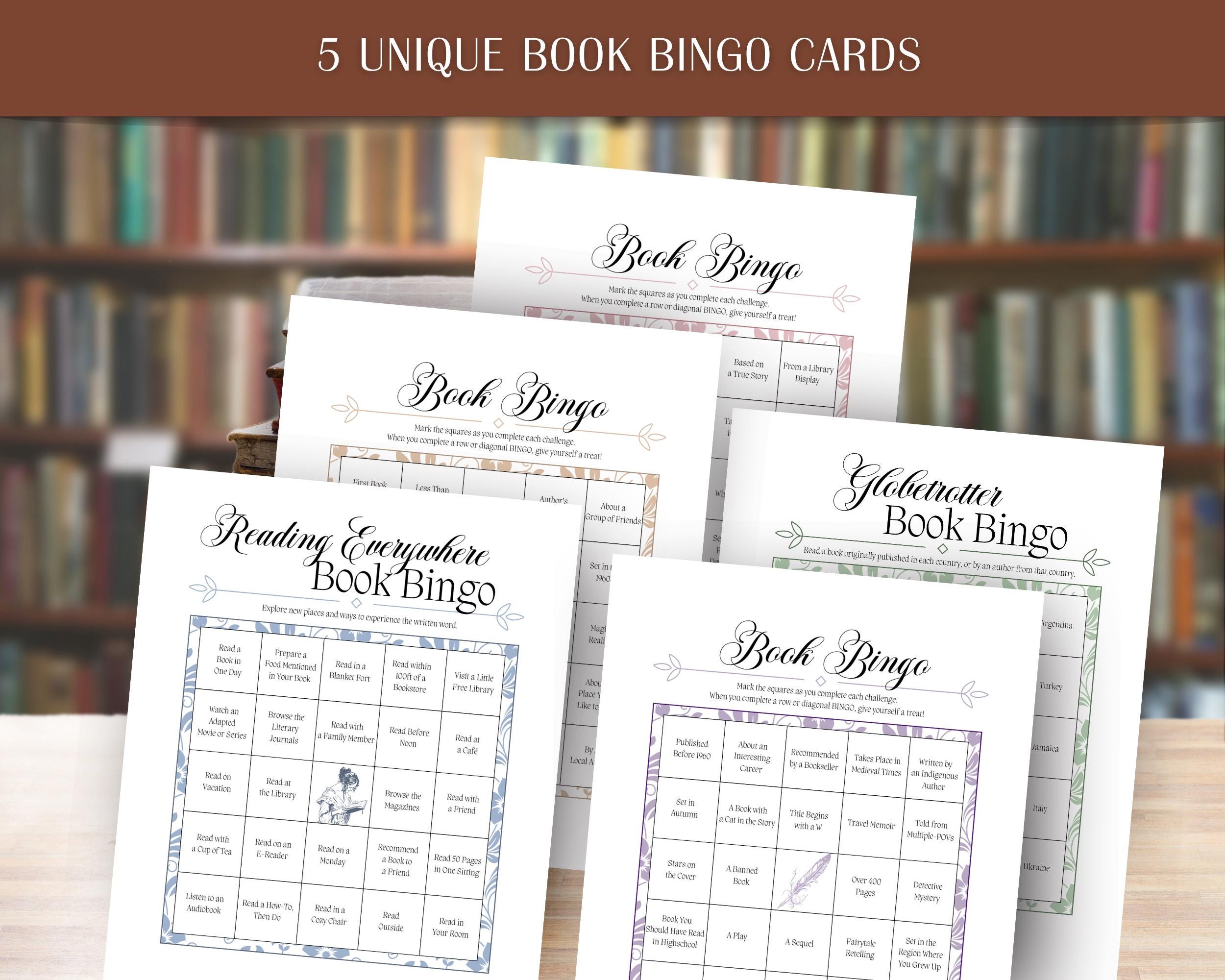 Printable Book Bingo Cards | Fun & Unique Reading Challenge - Etsy