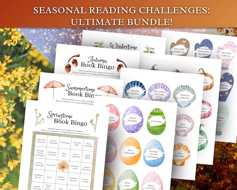 Ultimate Seasonal Reading Challenge Bundle | Printable Games to Tackle ...