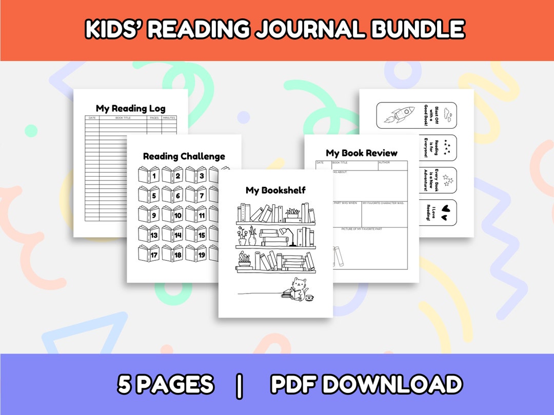 Kids Reading Journal | Printable Book Tracker | Reading Challenge ...