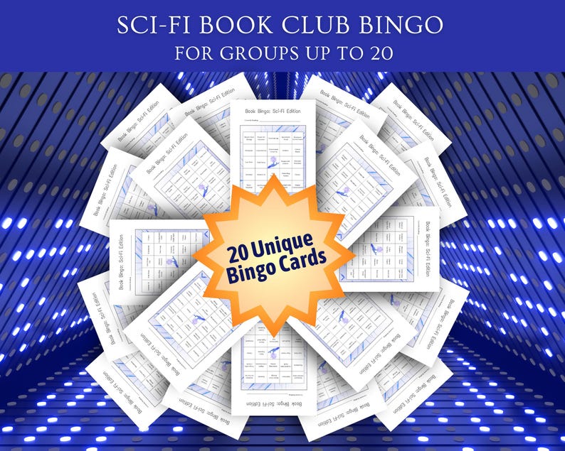 Sci-fi Book Bingo – 20 Unique Printable Cards | Fun Book Club Game - Etsy