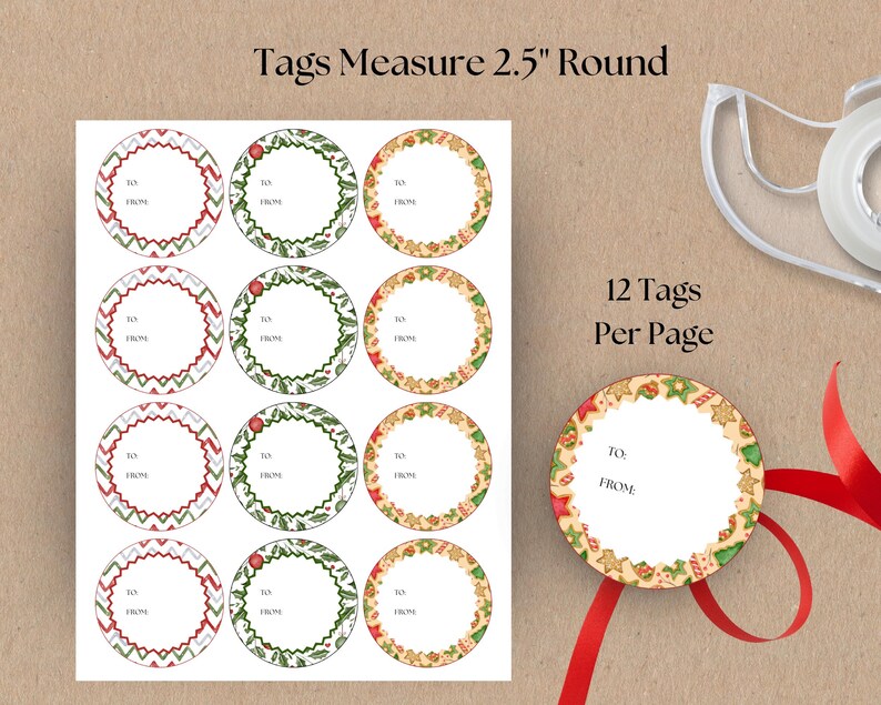 Christmas Gift Tag Bundle - Printable PDF Labels - Etsy