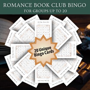 Romance Book Bingo – 20 Unique Printable Cards | Fun Book Club Game - Etsy