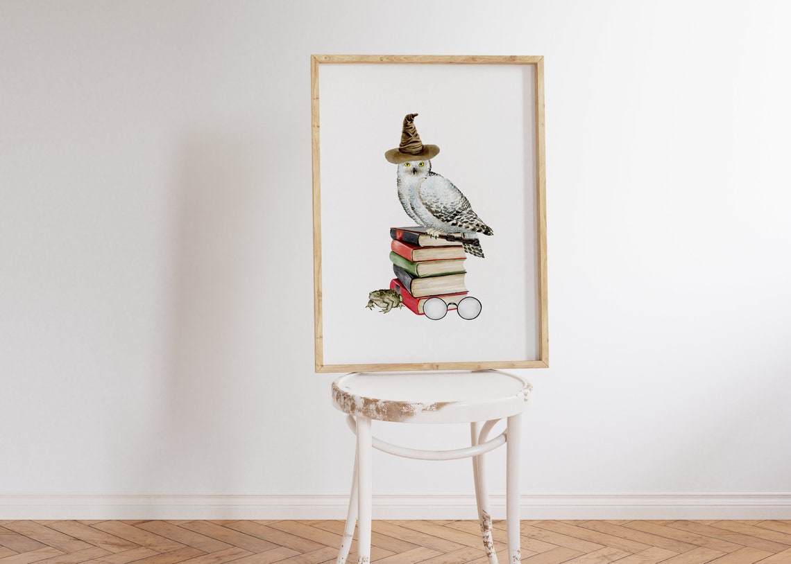 Wizard Prints Owl Prints Kids Wall Art Magic School Girls - Etsy