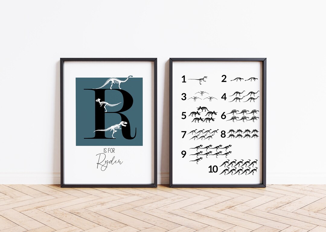 Dinosaur Wall Print, Kids Dinosaur Posters, Educational Wall Art ...