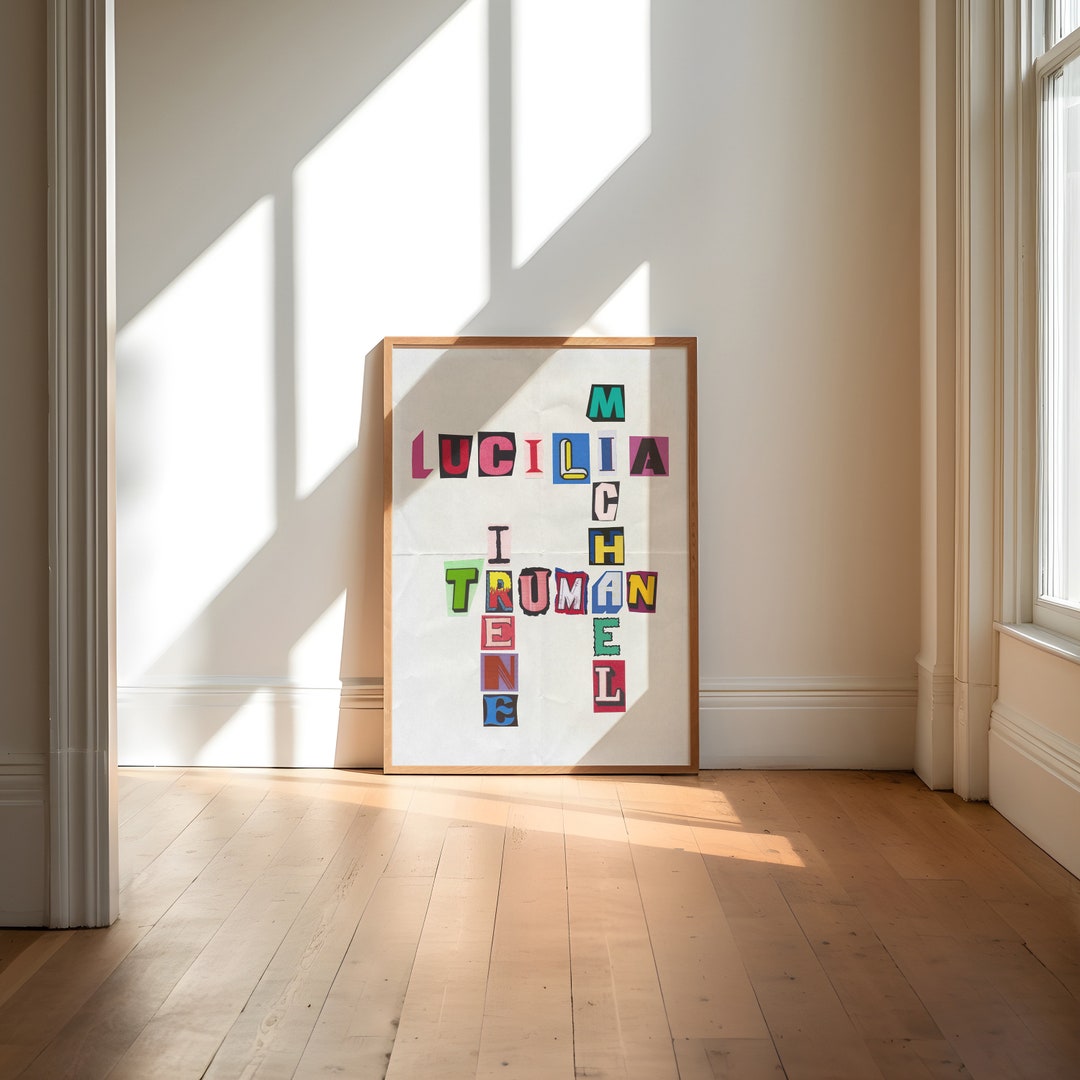 Digital Ransom Letter, 11x14" W/6 Names, Personalized Family Ransom ...