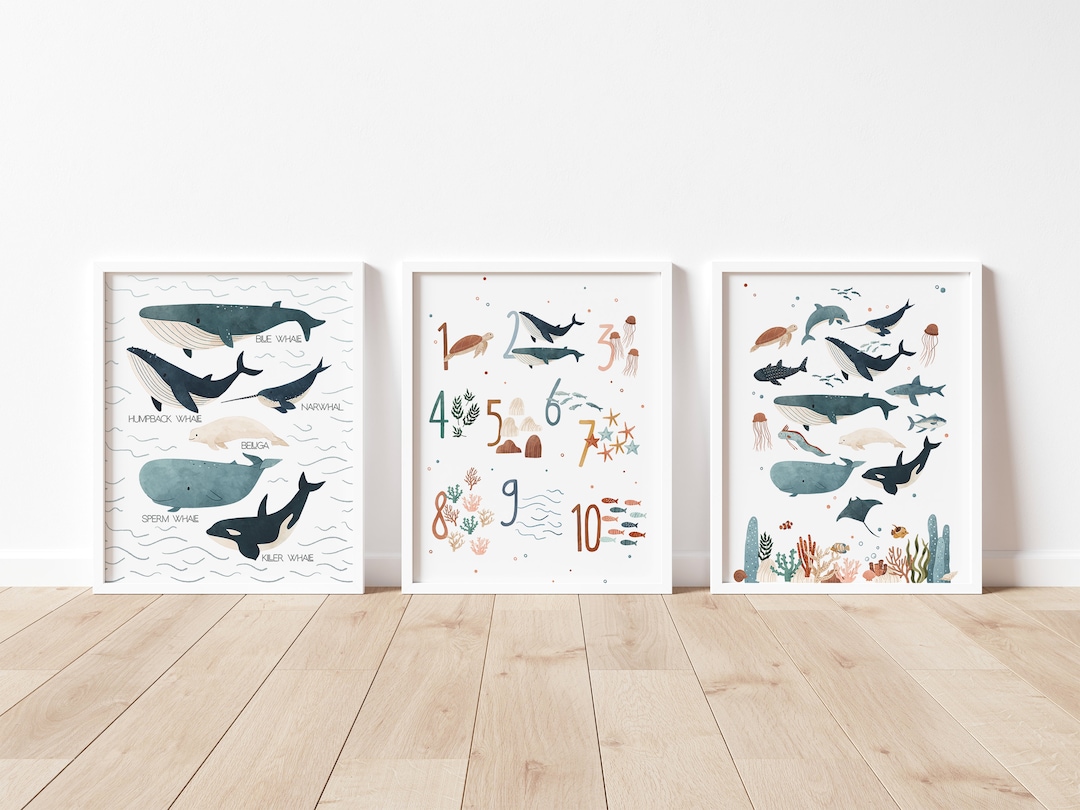 Ocean Animal Kids Prints Sea Animals Print Ocean Nursery - Etsy