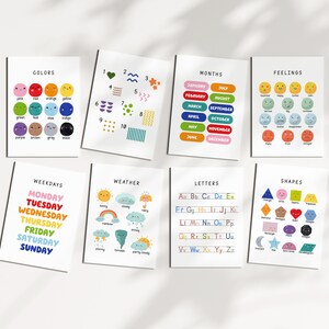 Colorful Classroom Wall Art Bundle, Colorful Shapes, Kids Educational ...