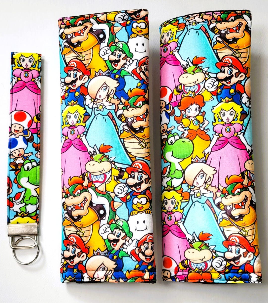 Japanese Video Game Characters Padded Car Seat Belt Cover + Key Chain ...