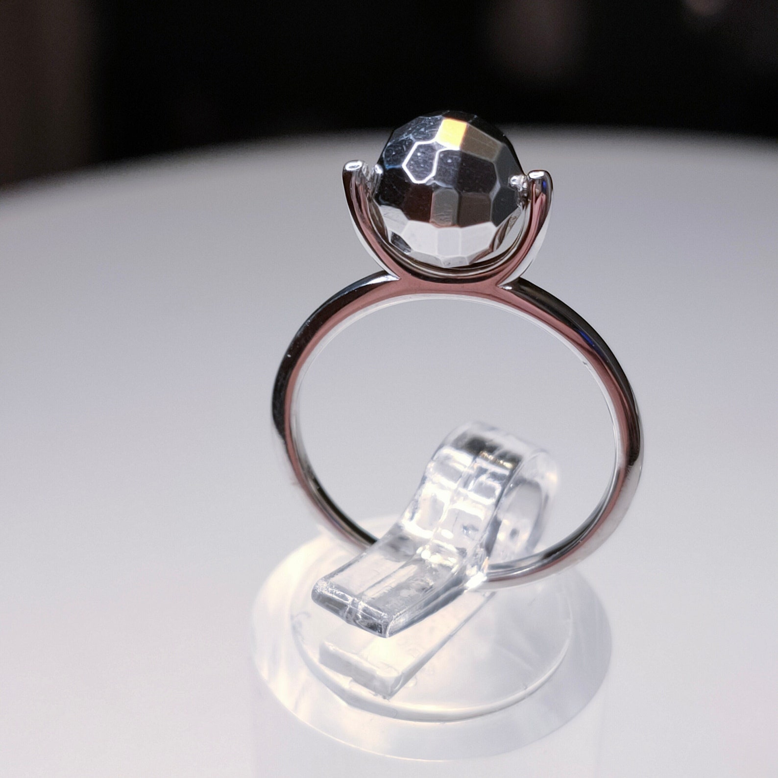 Ring Spinner/fidget Band dome in Platinum Overlay Sterling - Etsy