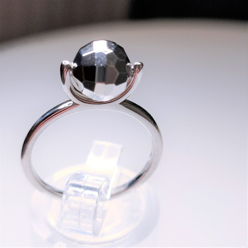 Ring Spinner/fidget Band dome in Platinum Overlay Sterling - Etsy
