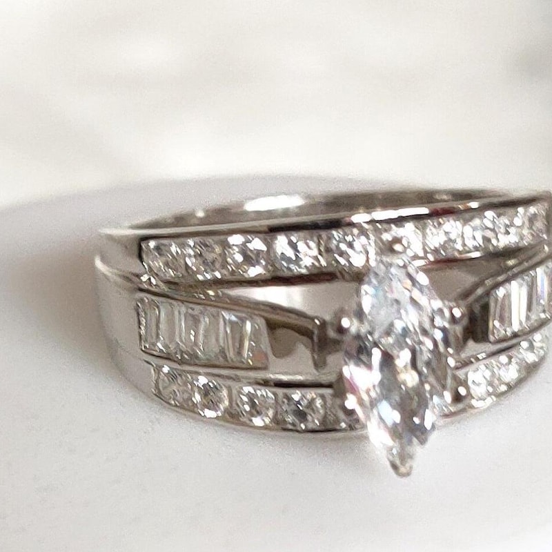 Silver Pave Ring - Etsy UK