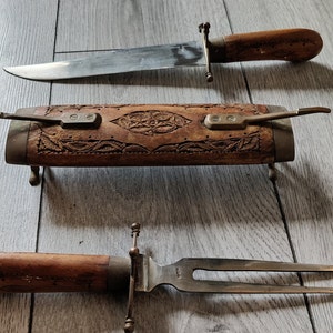 Antique Indian Carving Set: Ornate Hardwood & Brass Case - Etsy