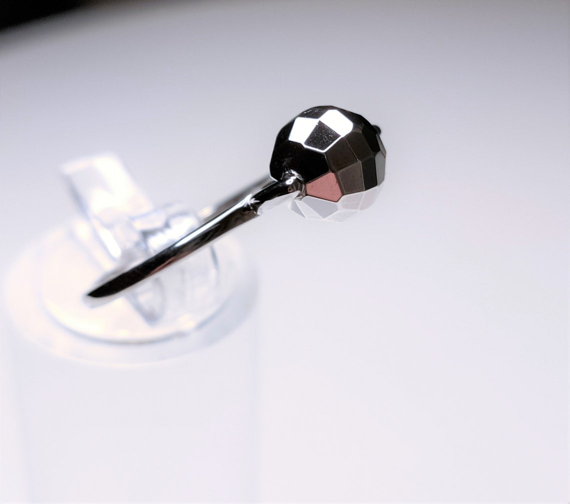 Ring Spinner/fidget Band dome in Platinum Overlay Sterling - Etsy