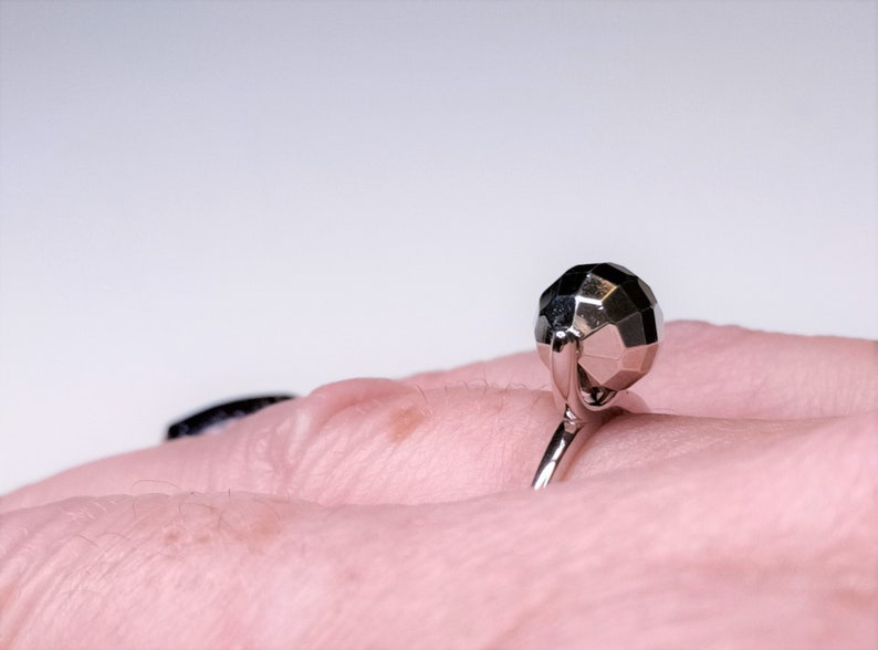 Ring Spinner/fidget Band dome in Platinum Overlay Sterling - Etsy
