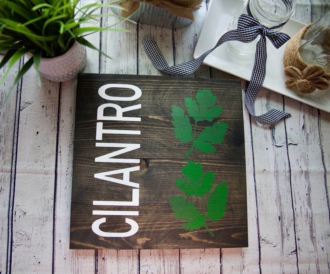 Cilantro Wood Pallet Sign, Rustic, Kitchen Decor, Signs With Words ...