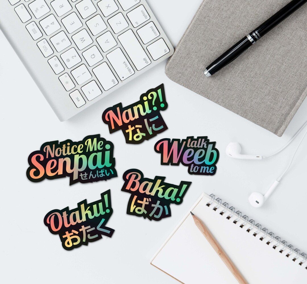 Anime Phrases - Holographic Vinyl Sticker - Etsy