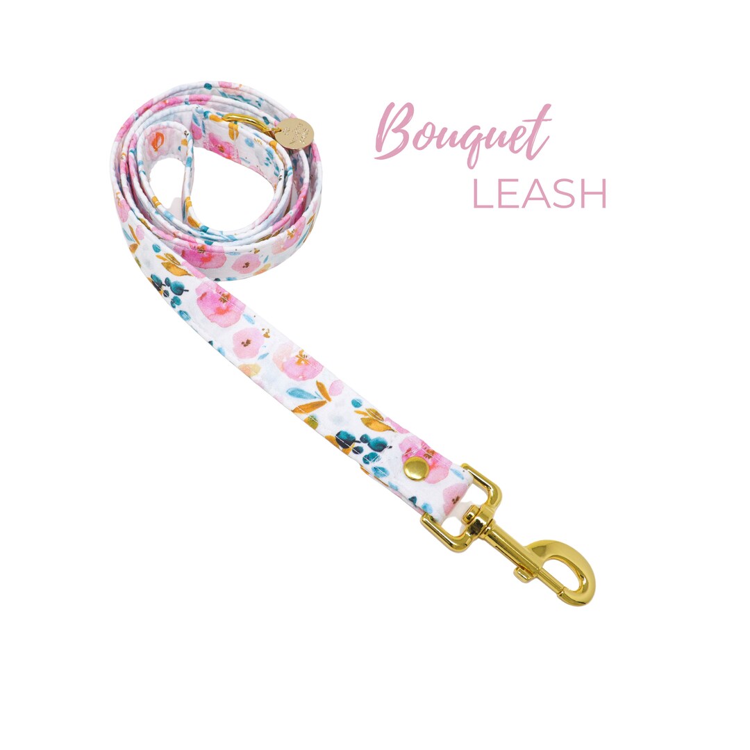 Spring Pink Floral Dog Leash Bouquet Dog Leash Fall Dog Leash Girl Dog ...
