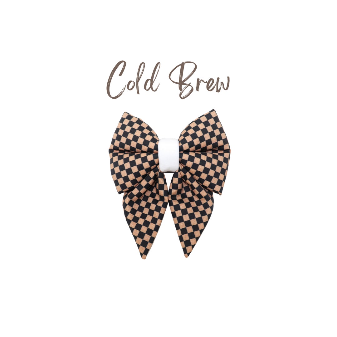 Checkered Dog Bows, Black and Brown Dog Bow Tie, Boy Dog Bow Tie, Slide ...