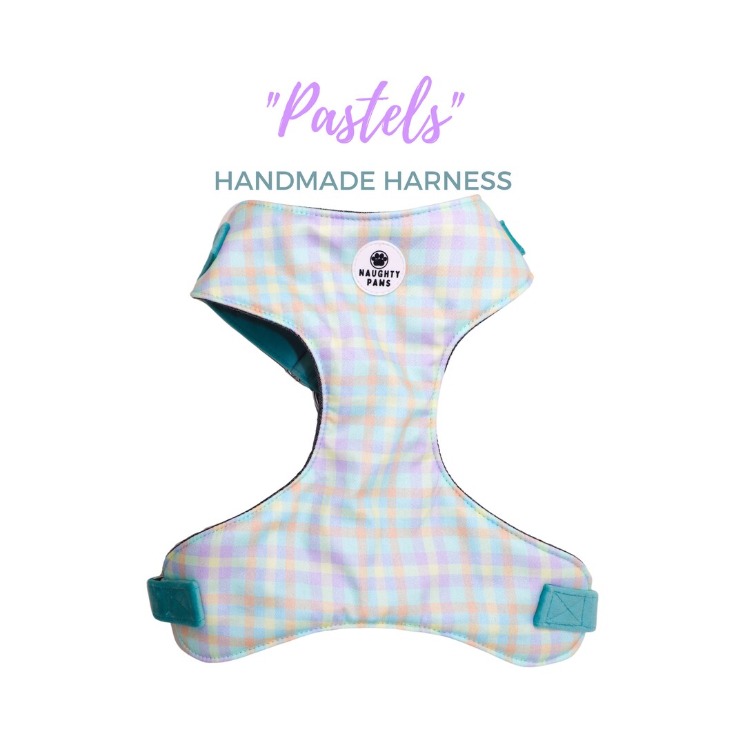 Easter Pastels Plaid Chest Harness | Turquoise and Purple Plaid | Metal ...