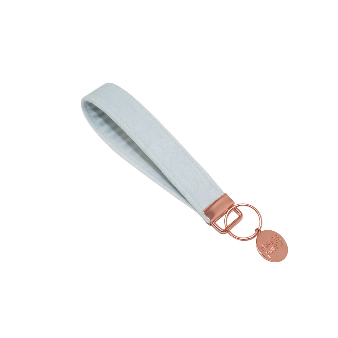 Luxe Velvet Light Blue Key fob Wristlet / Baby blue Keychain Wristlet ...