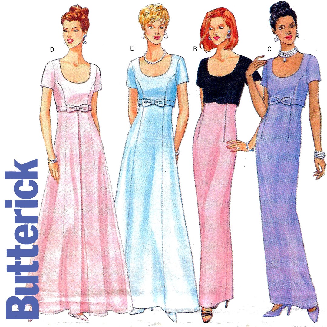 Butterick Classics 4824 1997 Evening Dresses With Fitted Bodices Women ...