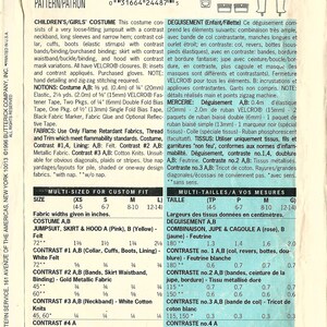 Butterick 4658 1996 Girl's Power Rangers Outfits Sizes XS S M L Vintage ...