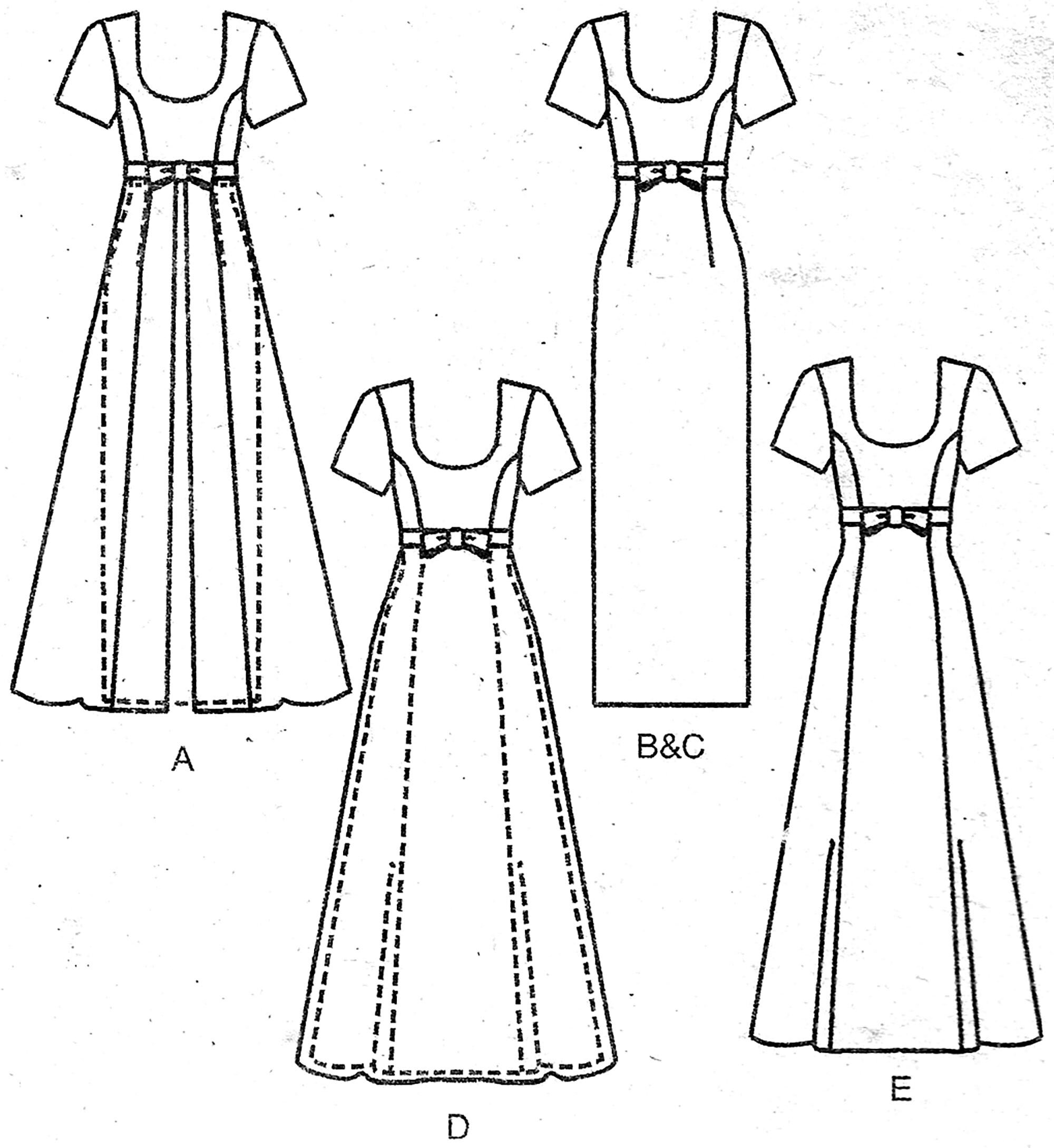 Butterick Classics 4824 1997 Evening Dresses With Fitted Bodices Women ...