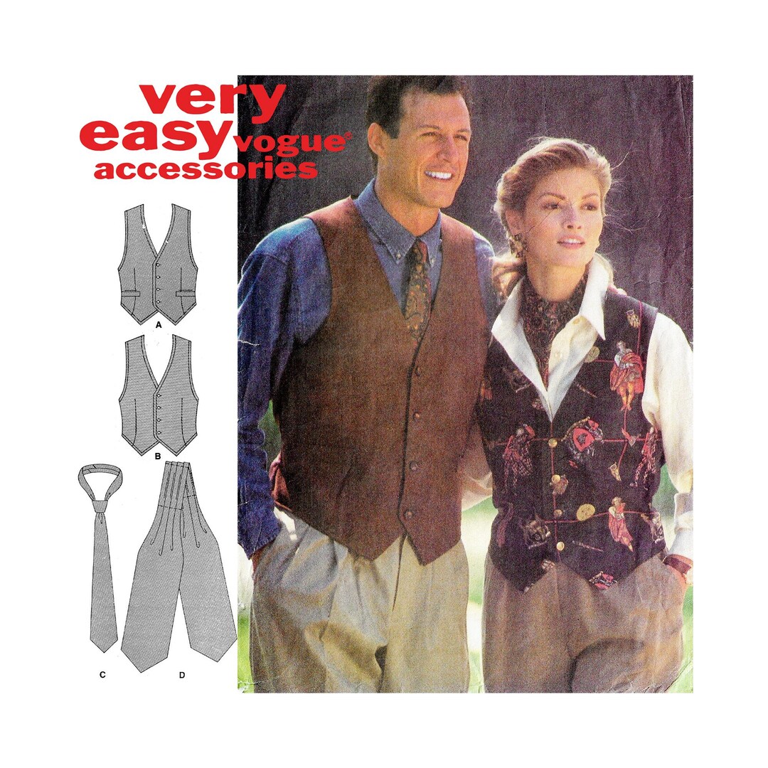 Very Easy Vogue Accessories 8497 1992 Vest, Tie Ascot/cravat Unisex ...