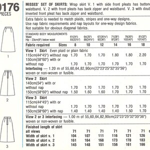 Simplicity 9176 1979 Pleated Skirt Women's Size 8 Vintage Sewing ...