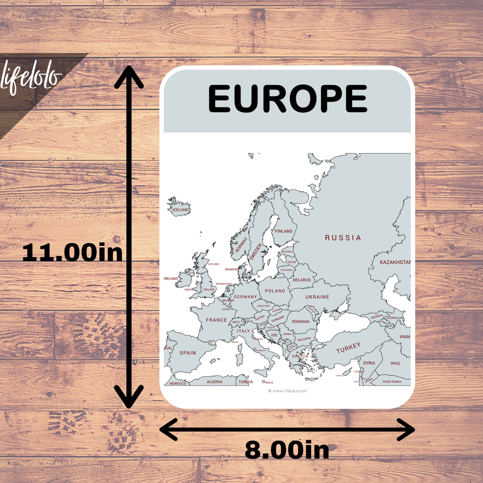 EUROPE Maps Flash Cards, 54 Nomenclature Cards, Montessori Materials ...
