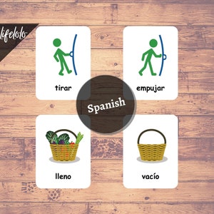 Antonyms SPANISH Flashcards, English Bilingual Cards, 104 Opposite ...