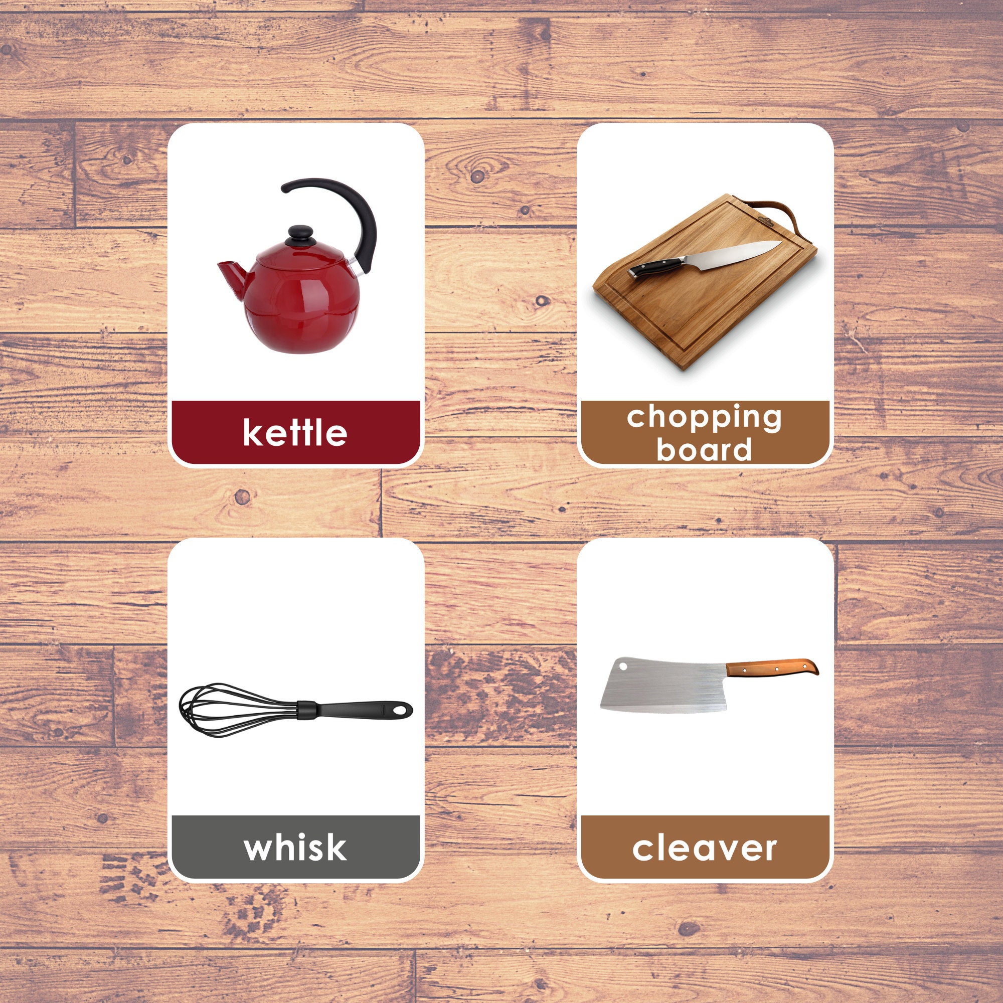 Kitchen Utensils (49 Cards) - Flashcards | Montessori | Homeschooling ...