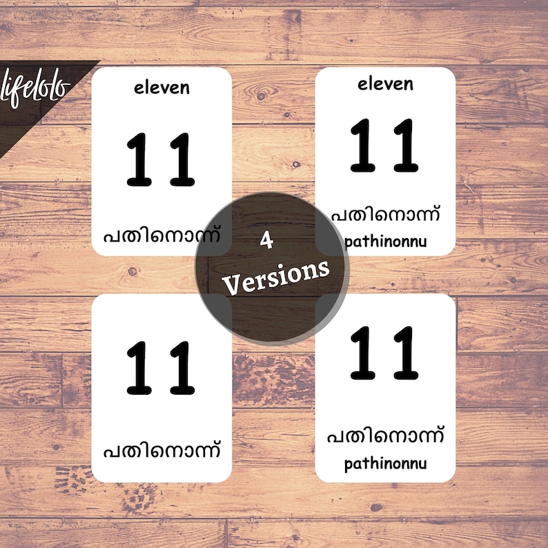 Malayalam Numbers 30 Flash Cards Toddler Games Montessori | Etsy