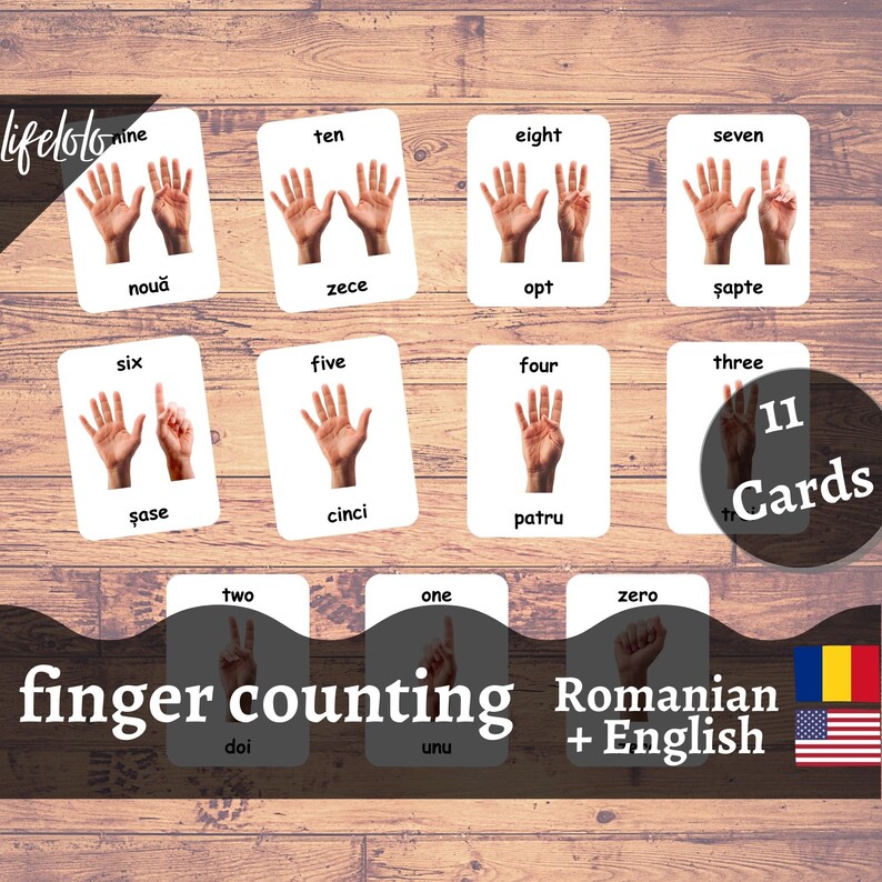ROMANIAN Counting 11 Counting Flashcards Learn Romanian - Etsy