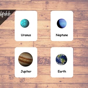 Solar System Flash Cards | Montessori Cards | Planets | Montessori ...
