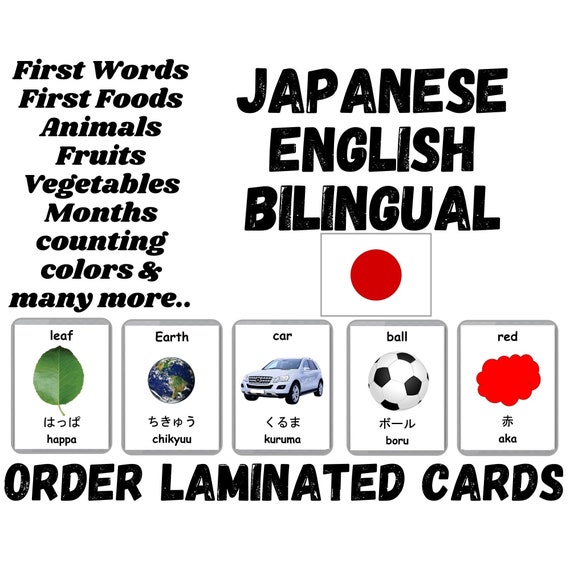 Japanese Flash Cards Printed Laminated Flashcards in Japanese | Etsy