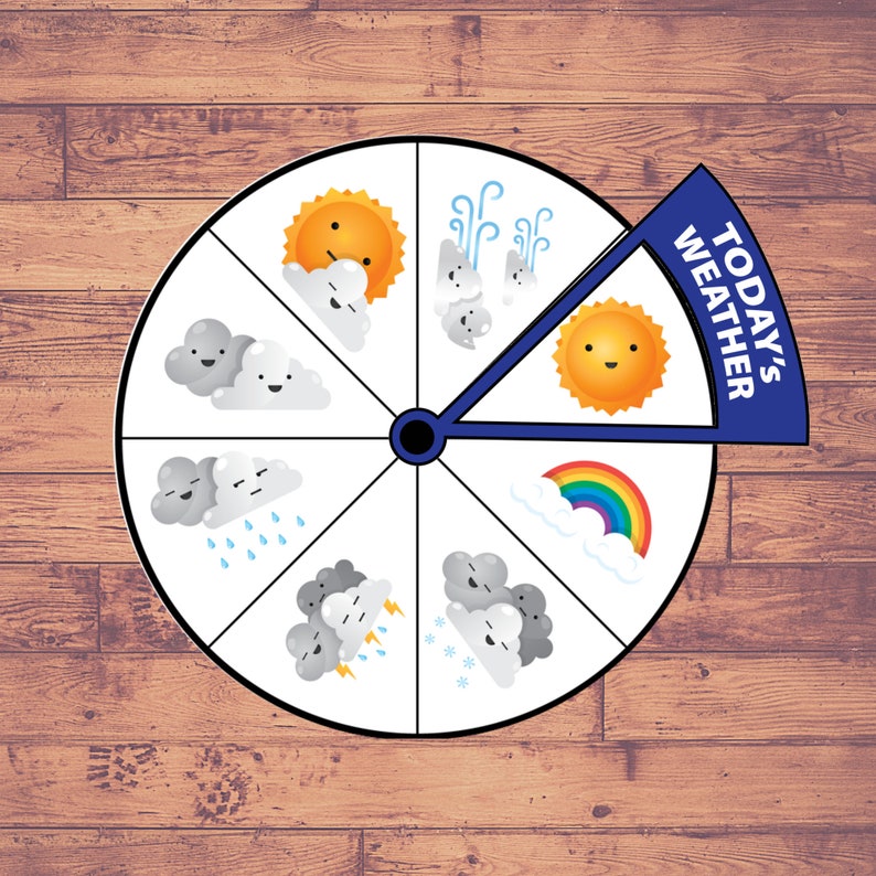 Weather Wheel Printable Circle Time Activity Today's - Etsy