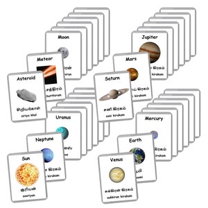 Tamil Flash Cards, Printed Laminated Flashcards in Tamil and English ...