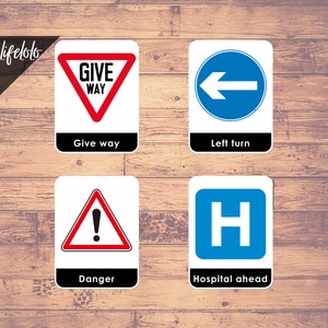 Traffic Signs | 41 Flash Cards | Montessori Cards, Three Part Cards ...