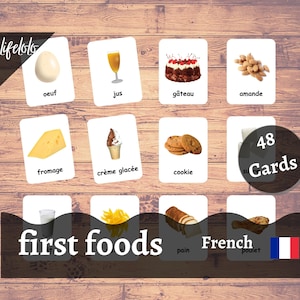 First Foods - FRENCH, 48 French Flash Cards, English Bilingual Cards ...