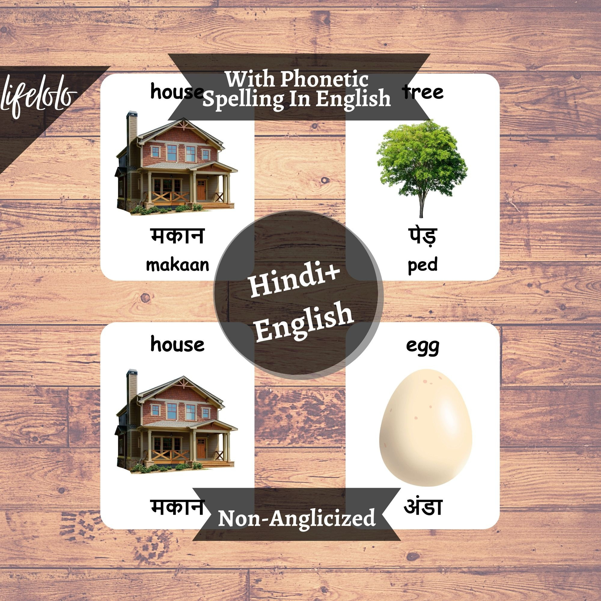 First Words HINDI Version English Bilingual Cards 48 Hindi | Etsy