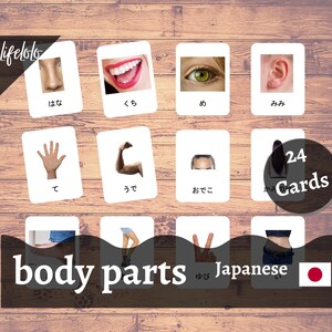 Body Parts (real) | JAPANESE | English Bilingual Cards | 24 Japanese ...