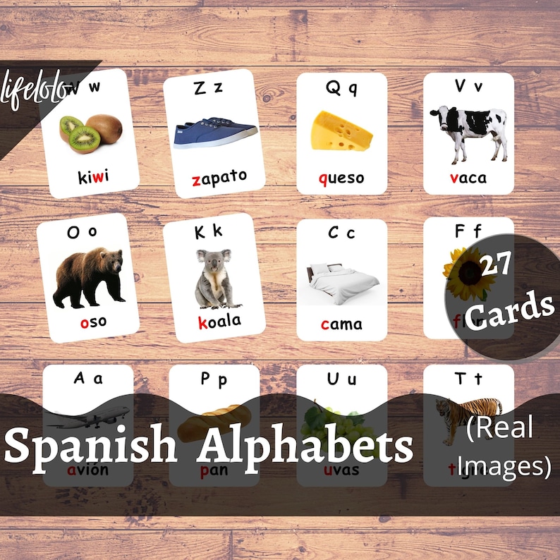 Spanish Alphabets Flash Cards Spanish Montessori Cards 3 - Etsy