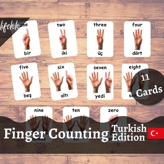 TURKISH Numbers Counting Flashcards Learn Turkish Toddler | Etsy