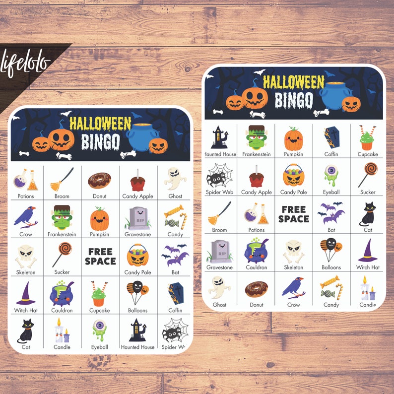 Halloween Games Printable Bingo Game for Kids Halloween - Etsy
