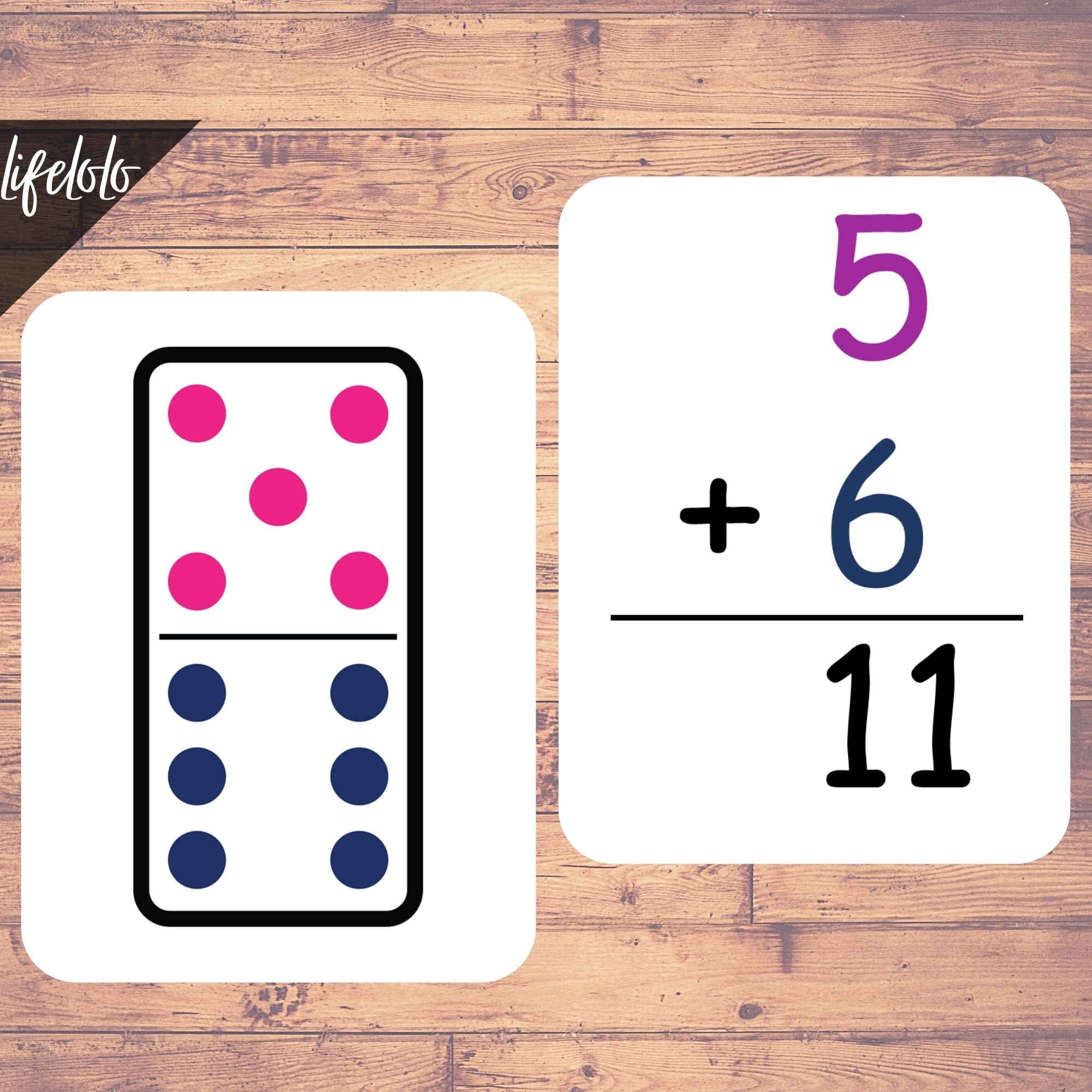 Dominos Math Flashcards Addition Cards Learn Addition - Etsy
