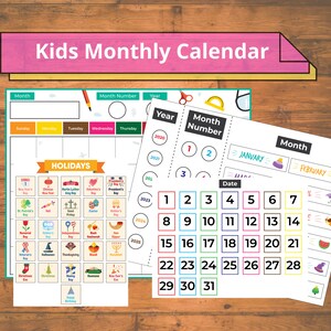 Kids Monthly Calendar, Homeschool Calendar, Activity Chart, Calendar ...