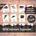 Wild Animals Japanese English Bilingual Cards, Montessori Printable ...