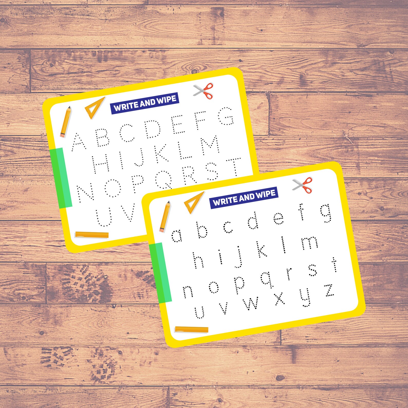 Writing Alphabets uppercase Lowercase Write & Wipe Mat - Etsy